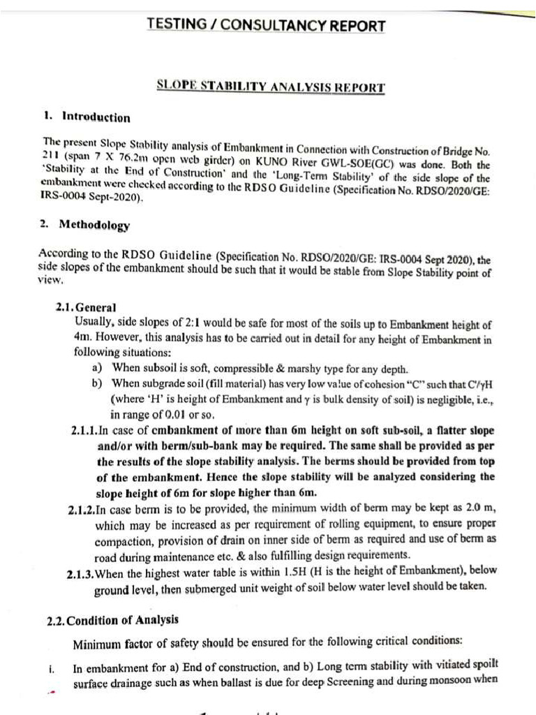Slop Stability Analysis of Embankment | PDF
