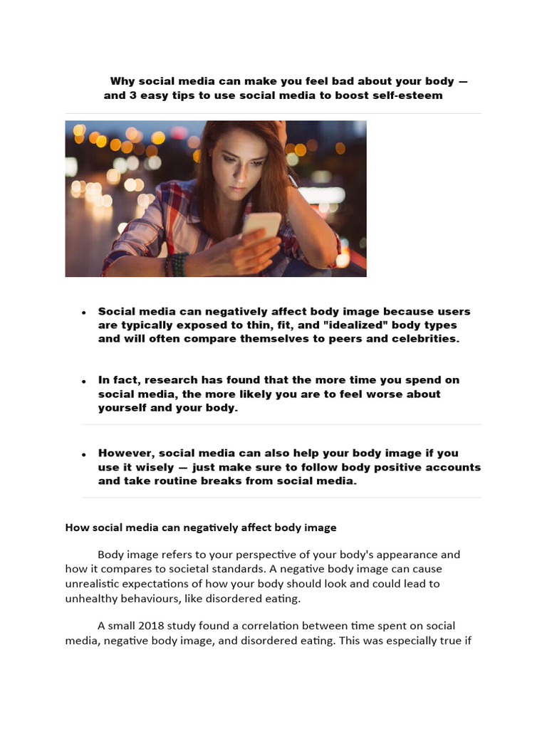 Social media and body | PDF | Body Image | Social Media