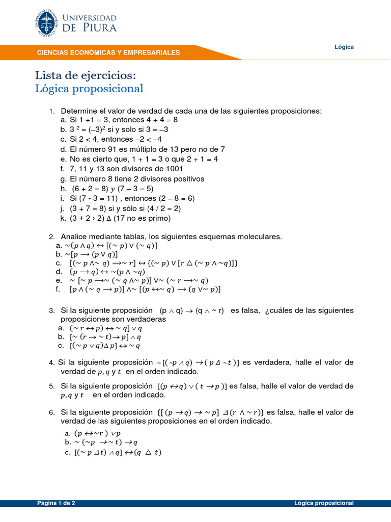 Ejercicios 2.1 LOG | PDF | Proposición | Gramática