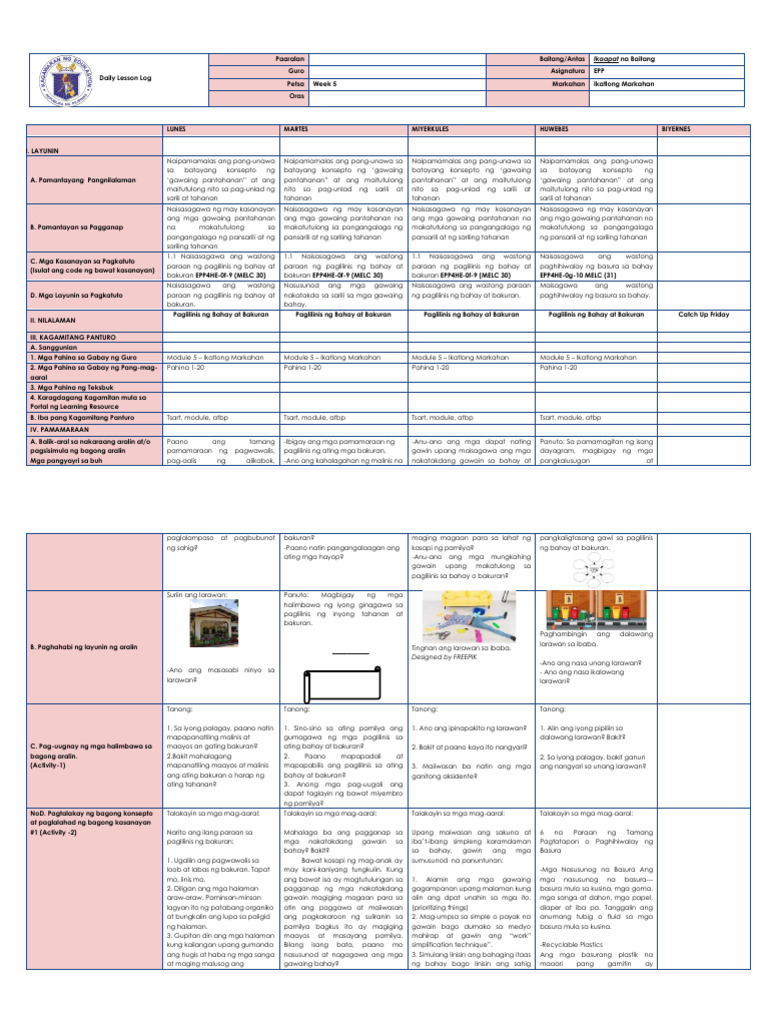 Epp 4 Q3 W5 DLL | PDF