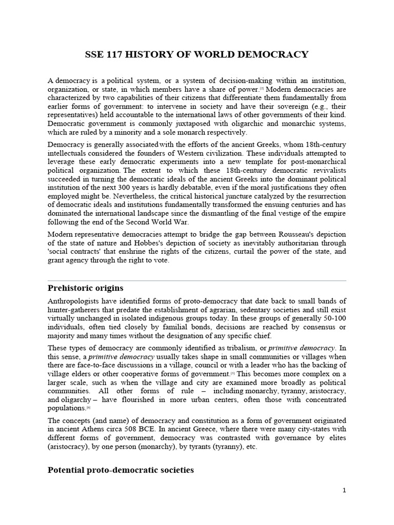 History of World Democracy | PDF | Sparta | Augustus