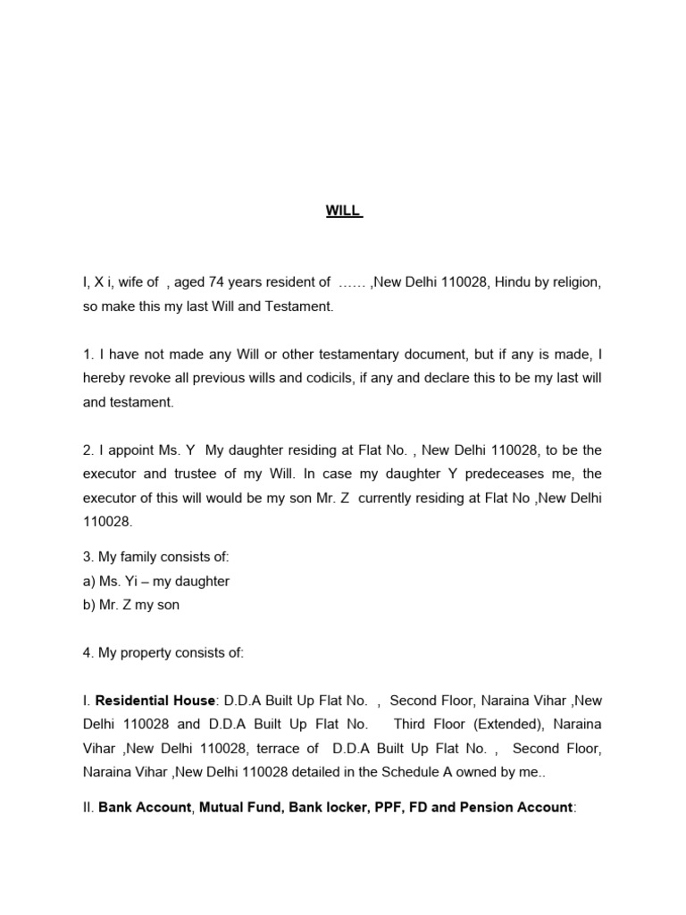 Will Deed- X Revised | PDF | Probate | Will And Testament