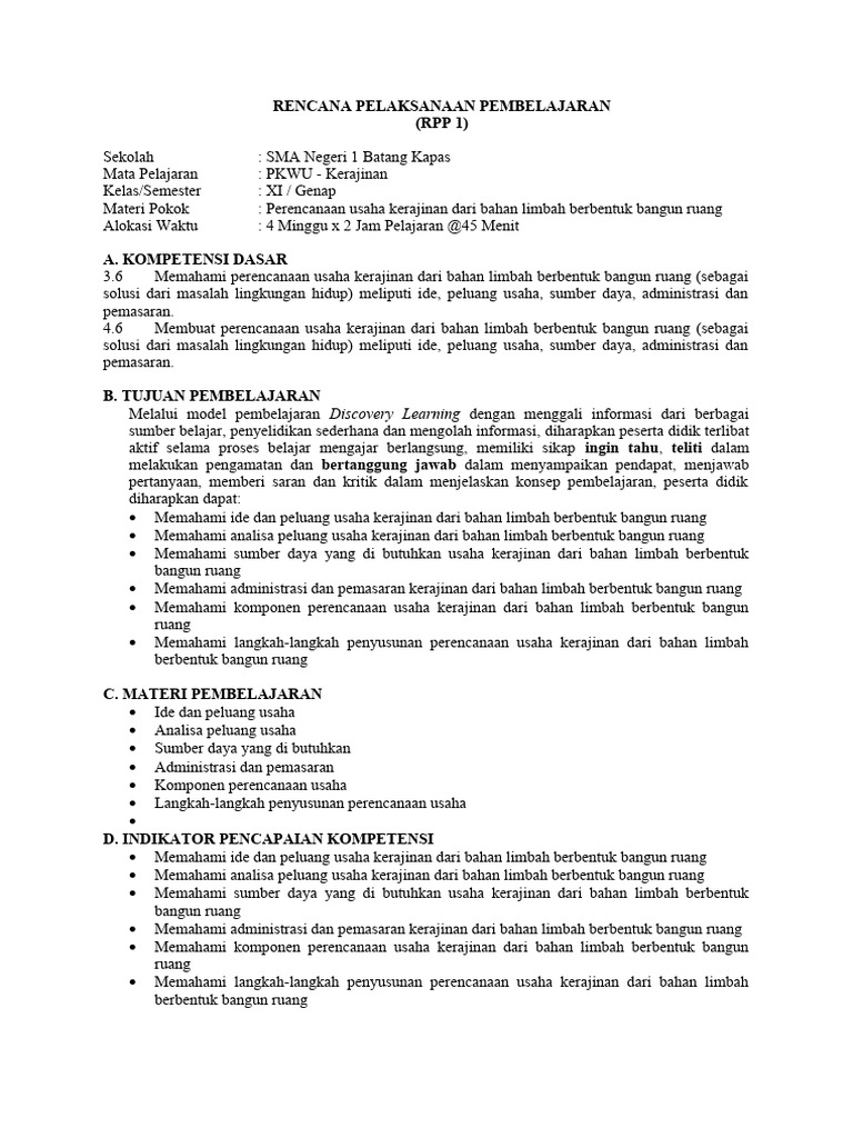 Materi Pkwu Kelas Xi SM 2 | PDF