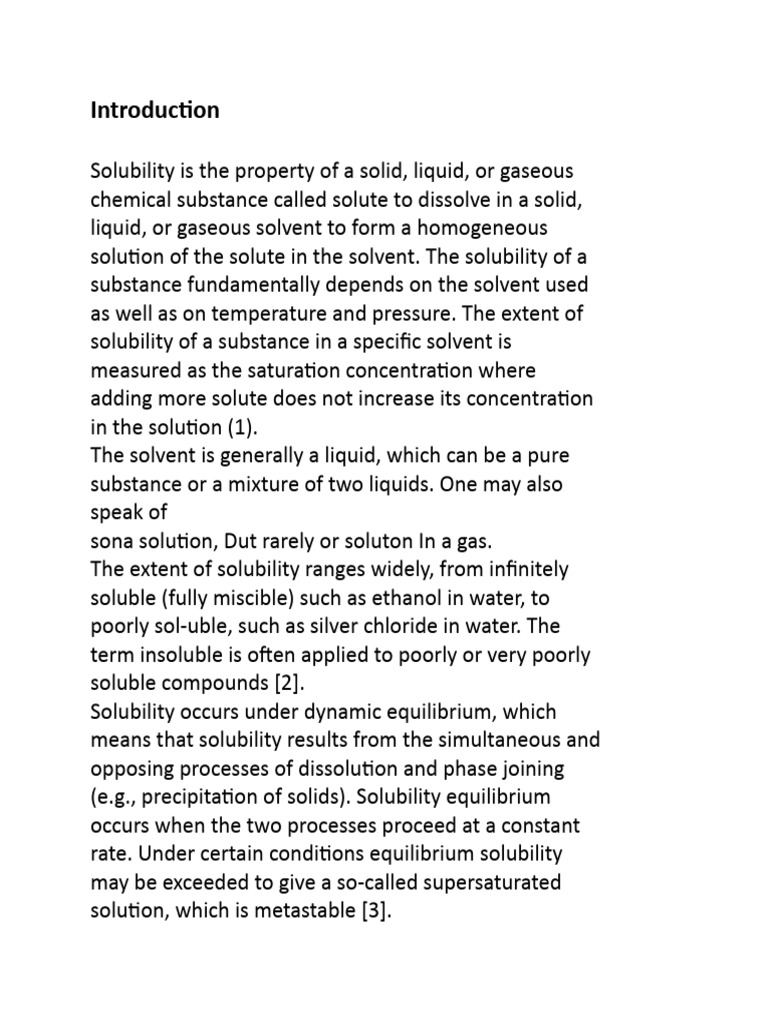 Introduction 2 | PDF | Solubility | Homogeneous Chemical Mixtures