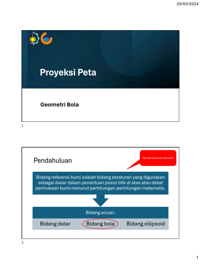 Geometri Bola dan Proyeksi Peta | PDF