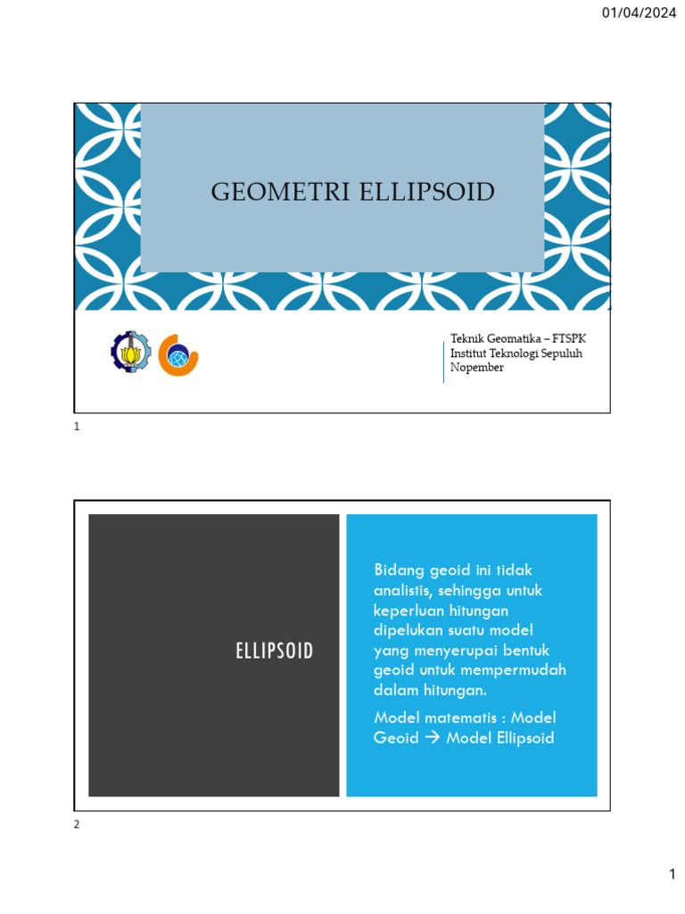 Geomatrik Ellipsoid - IHH | PDF