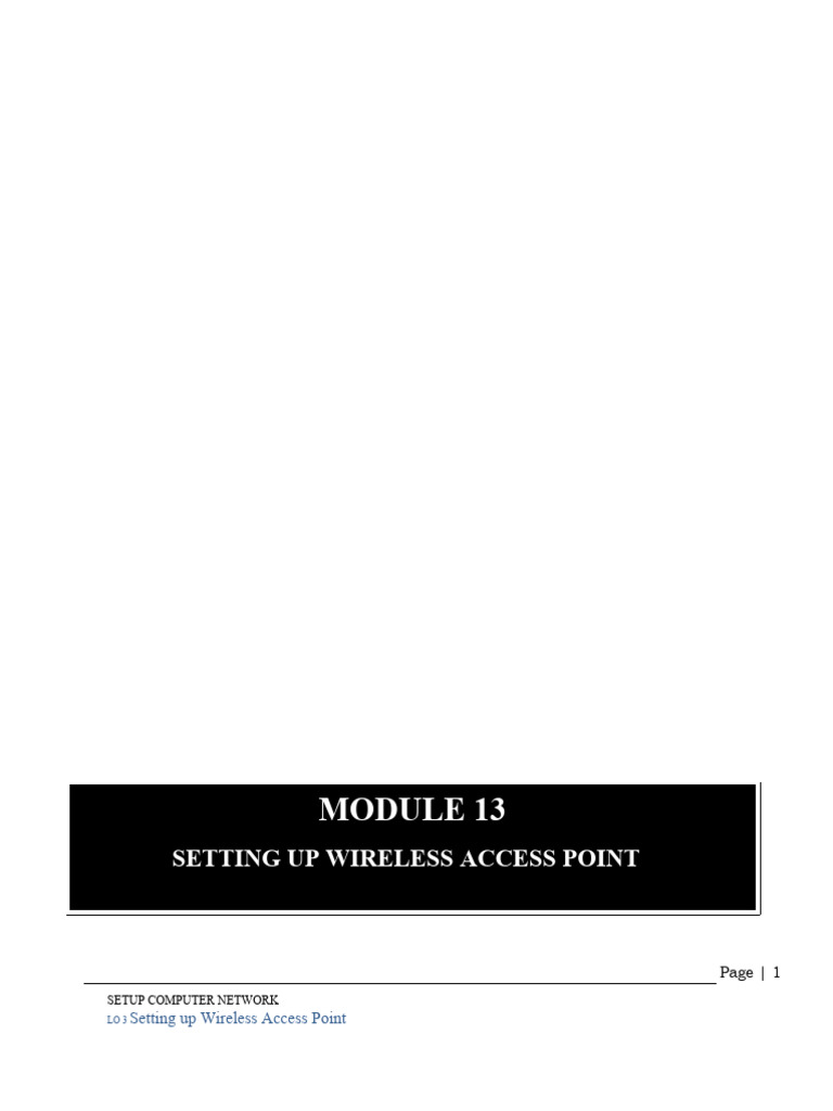 Wireless Access Setup Guide | PDF | Wireless Lan | Wireless Access Point