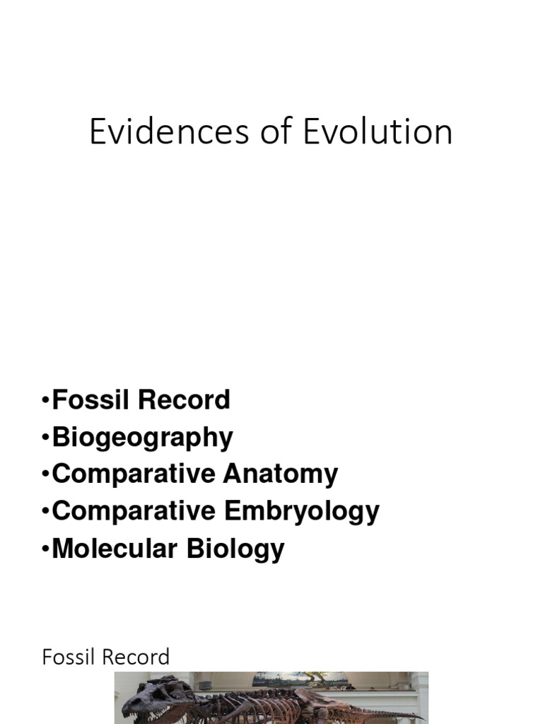 Evidences-of-Evolution | PDF | Homology (Biology) | Fossil