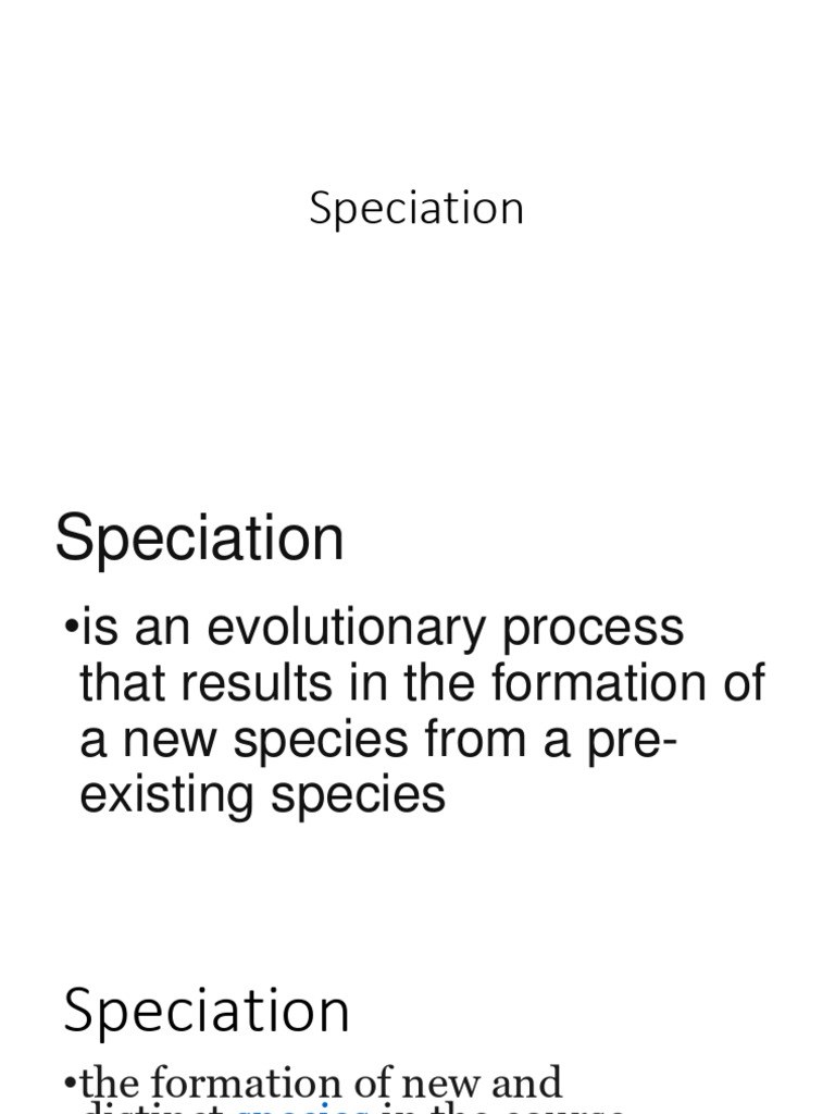 Speciation | PDF | Evolution | Biological Evolution