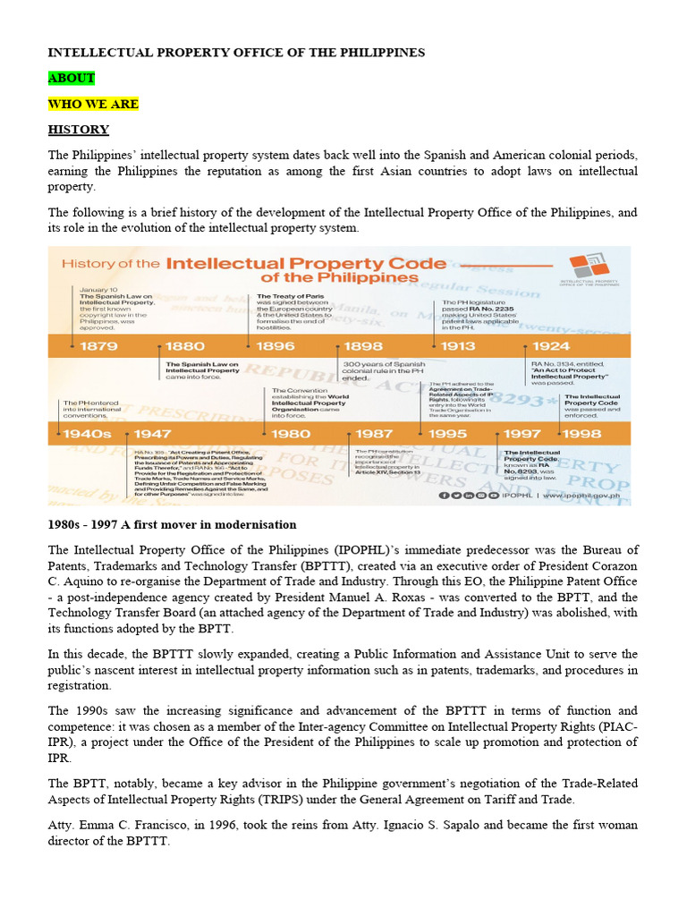 History of IPOPHL: Evolution & Impact | PDF | Patent | Prior Art
