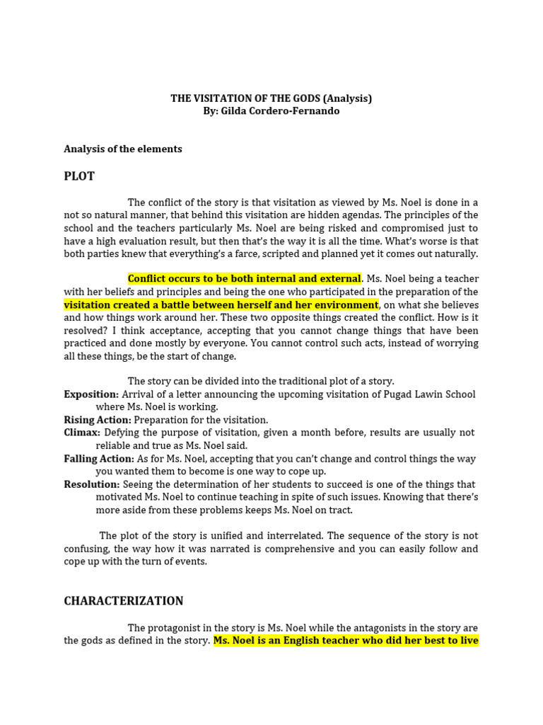 Sample Analysis of the Elements | PDF | Narration | Plot (Narrative)