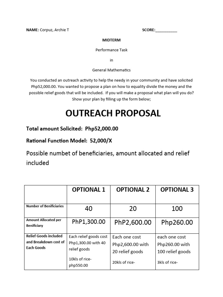 Outreach Proposal | PDF