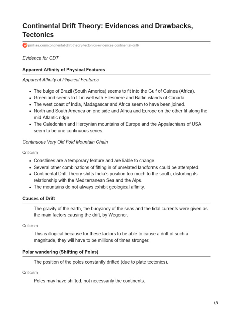 Geology Students: Continental Drift | PDF | Plate Tectonics | Continent