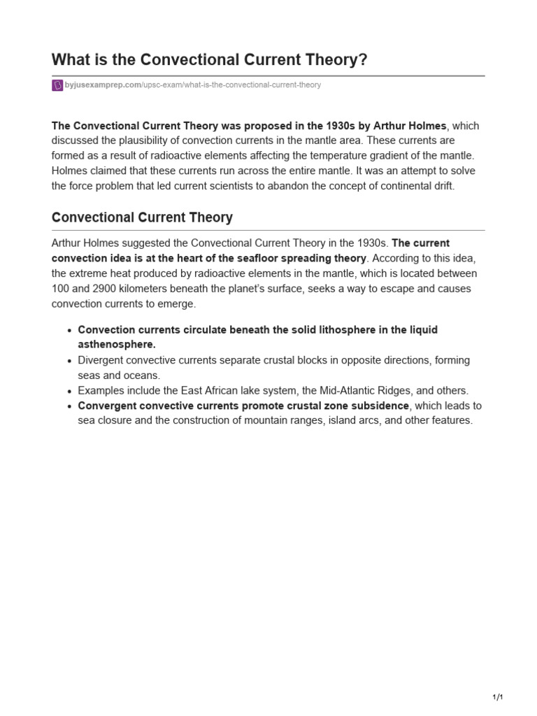 Convectional Current Theory Explained | PDF | Science & Mathematics