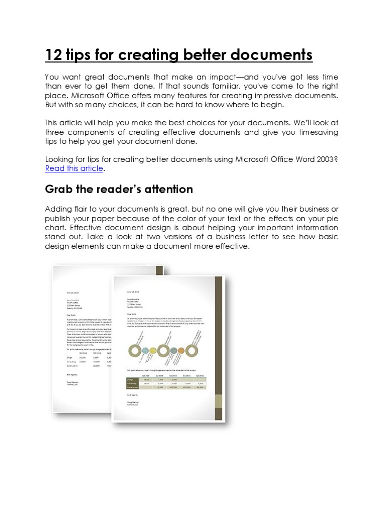12 Tips for Creating Better Documents | Page Layout | Microsoft Word