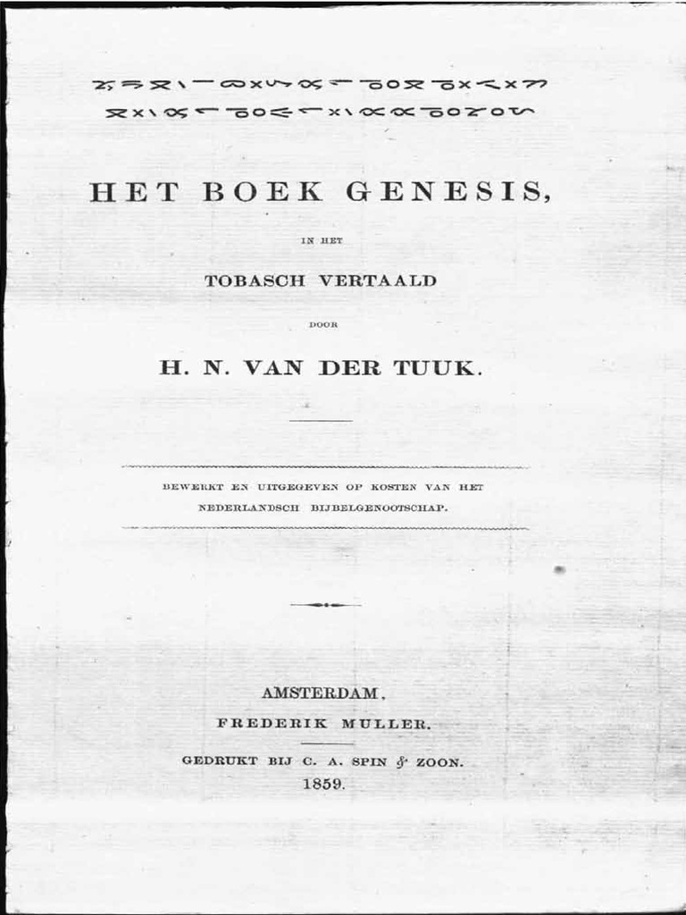 Book of Genesis (Toba, Van Der Tuuk) | PDF | Social Science | Art