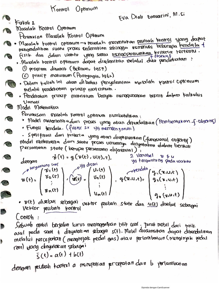 Catatan Kontrol Optimum | PDF