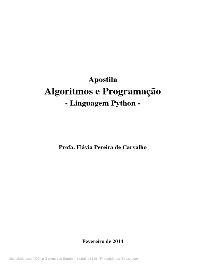 Apostila Algoritmos Programacao Python | PDF | Algoritmos | Linguagem ...