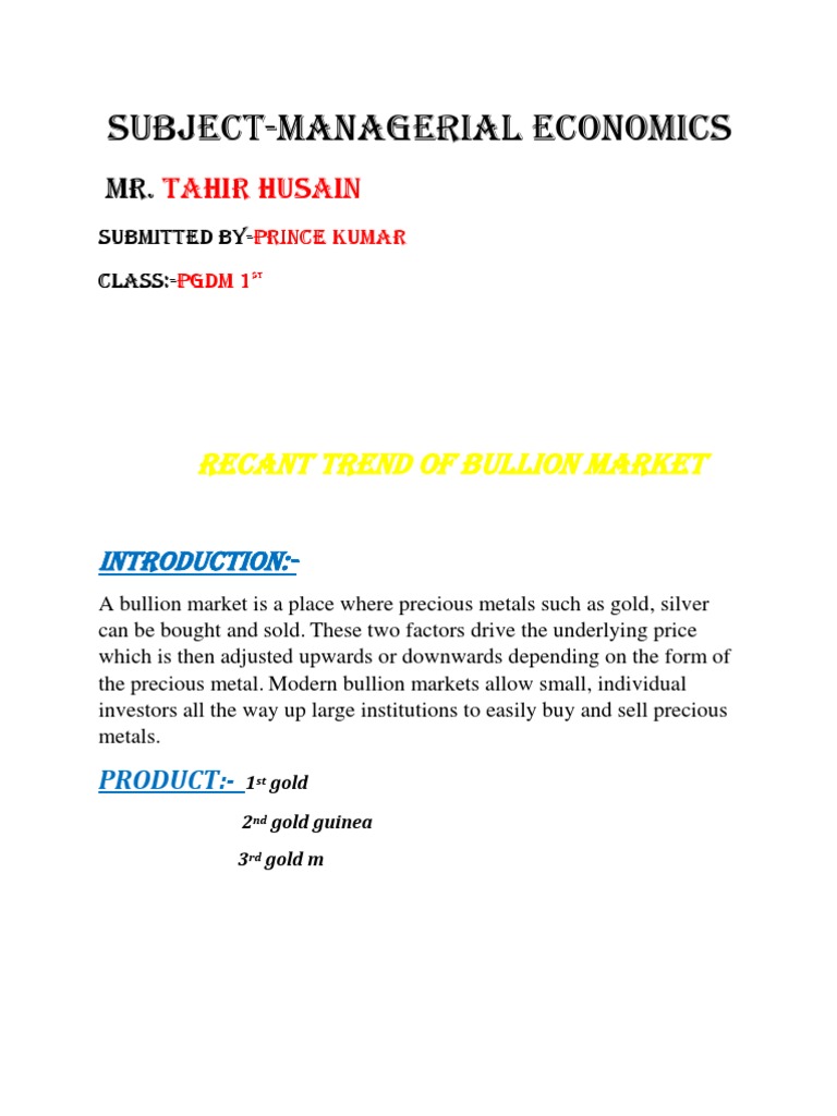 B Economics | PDF | Precious Metals | Gold As An Investment