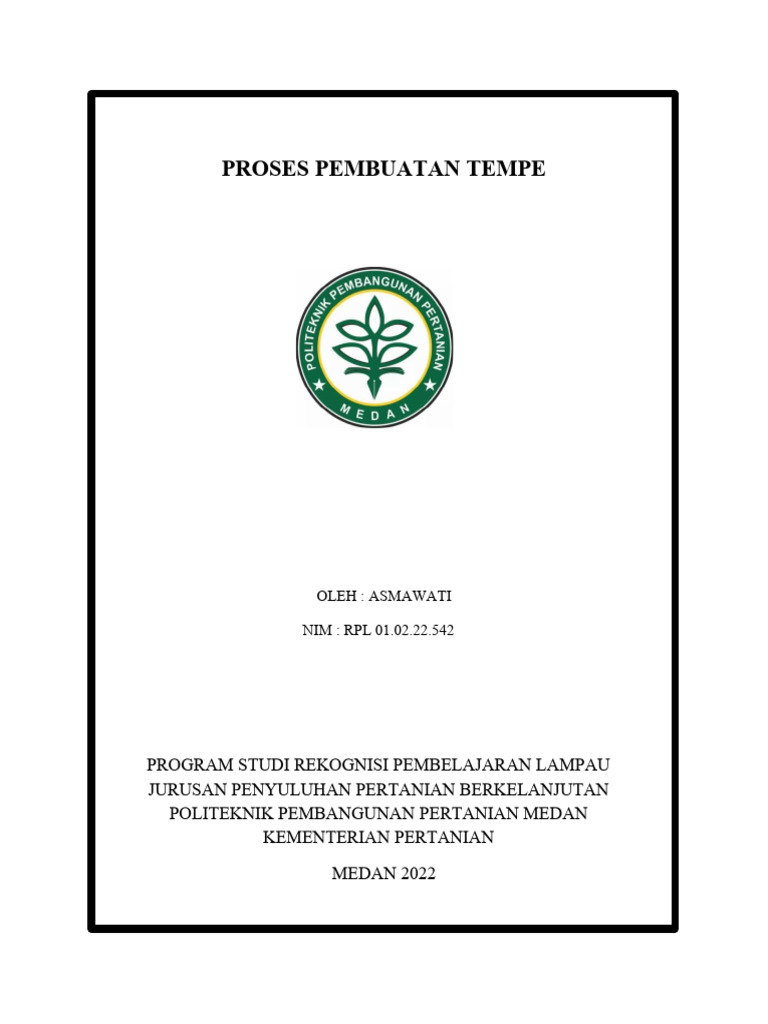 Makalah - Proses - Pembuatan - Tempe - Asmawati | PDF