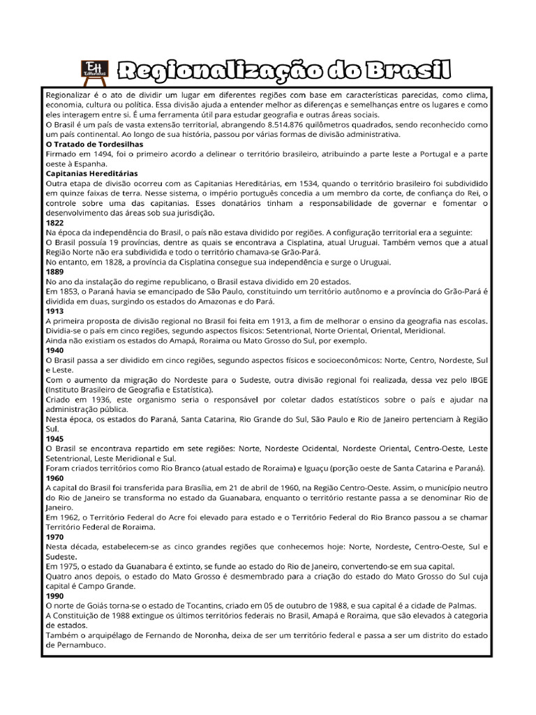 Regionalizacao Brasileira Ohxpm9 | PDF Regionalizacao Brasileira Ohxpm9 | PDF