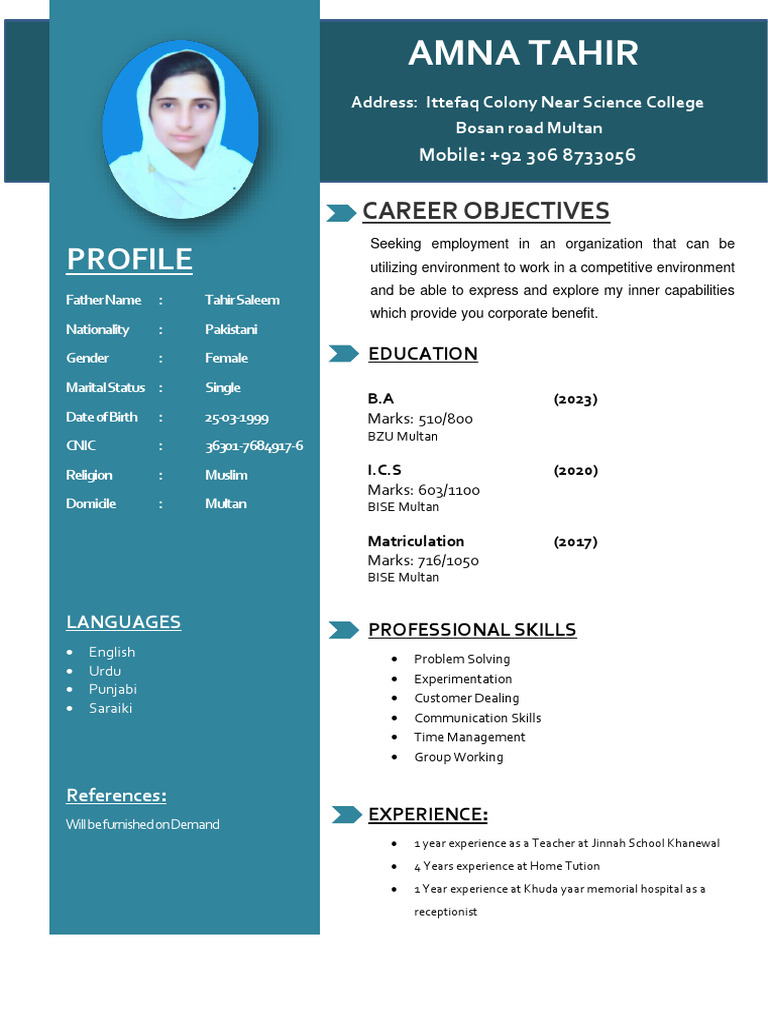 AMNA TAHIR | PDF | Pakistan