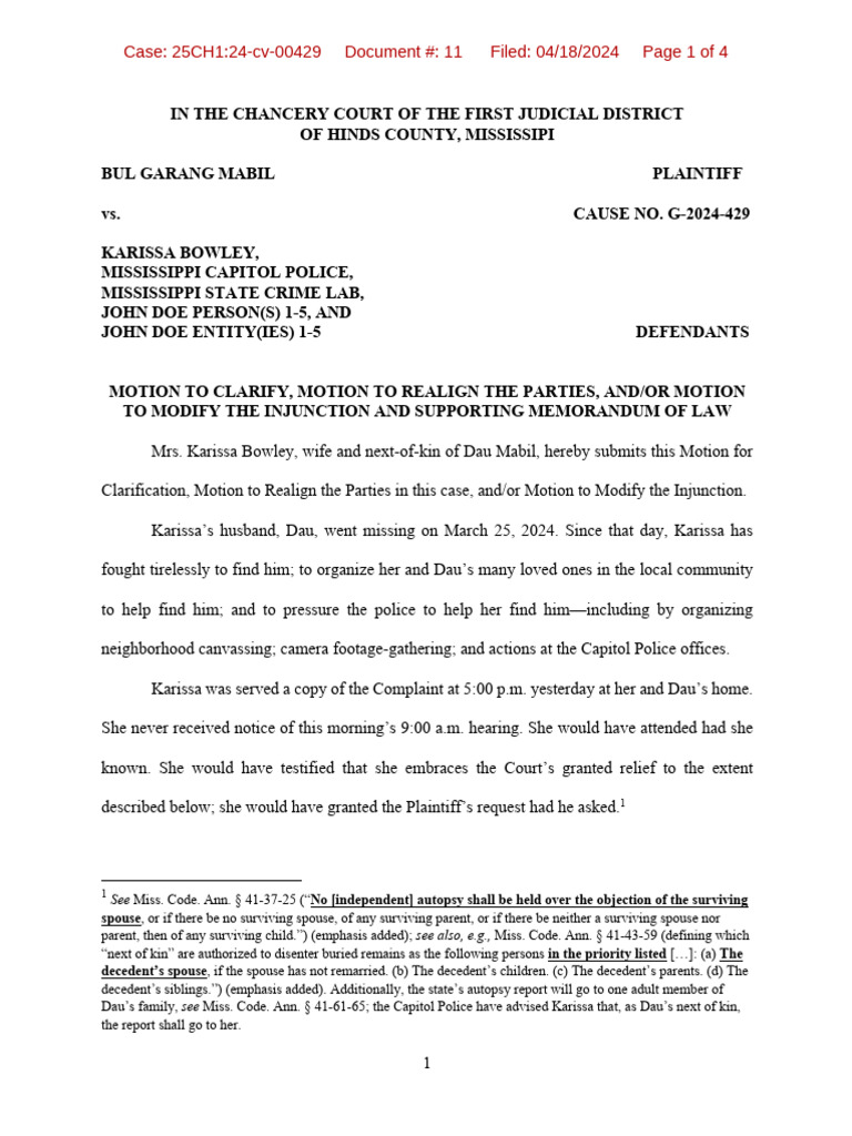 Karissa Bowley motion | PDF | Public Law | Common Law