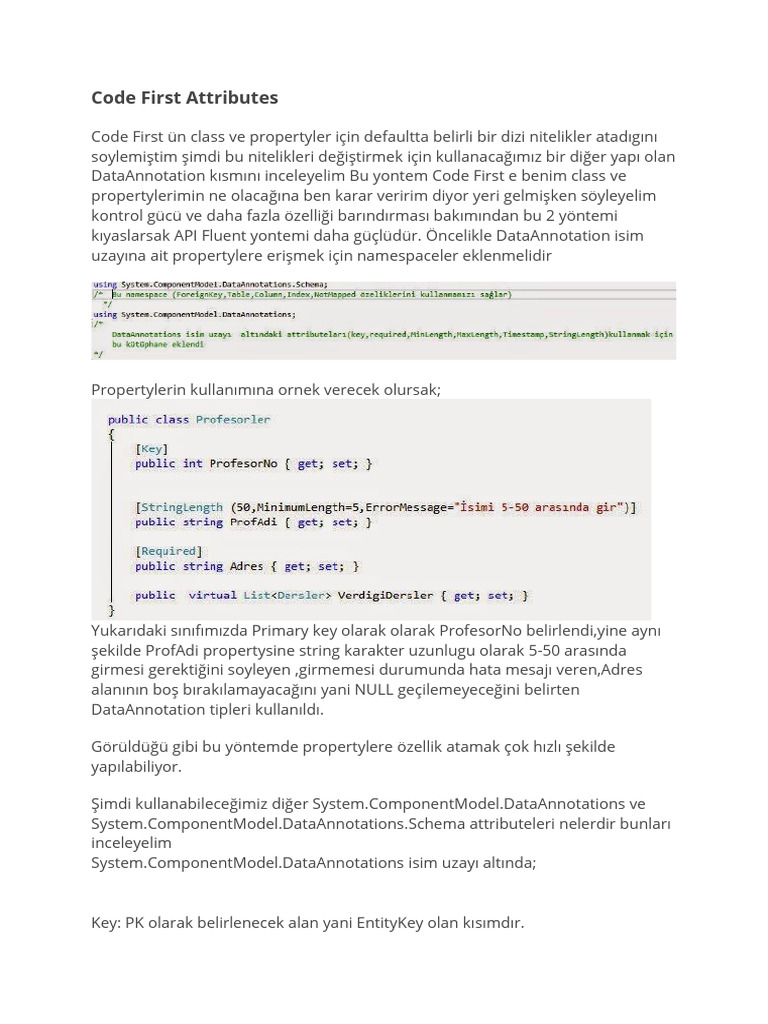 Code First Attributes | PDF