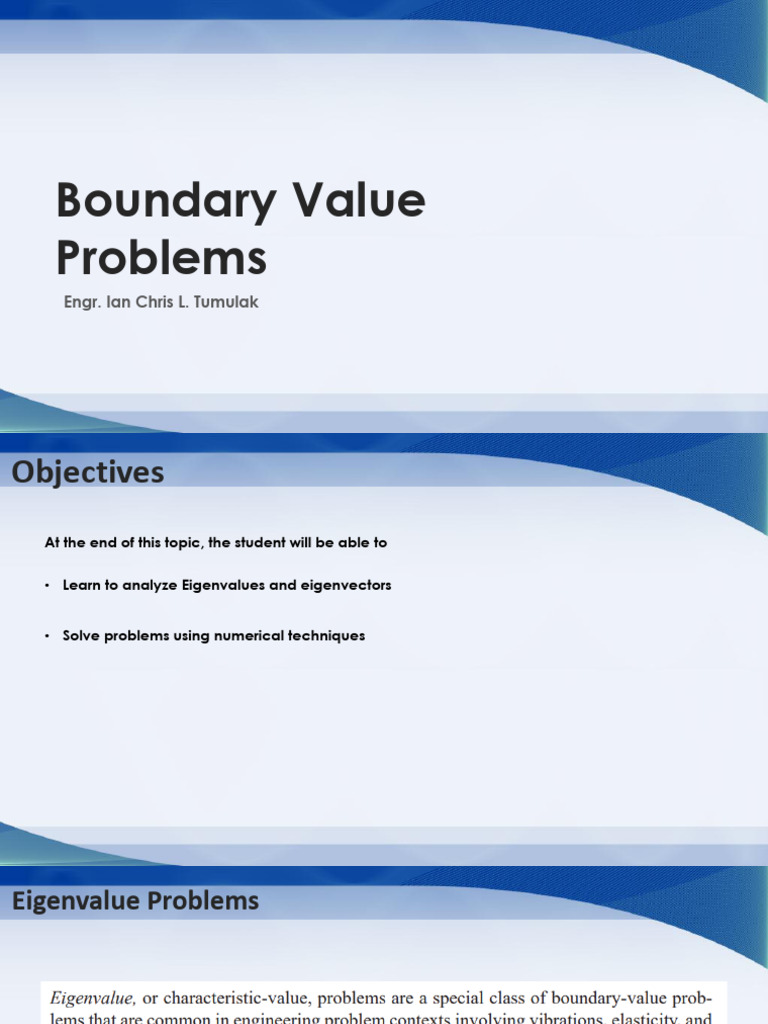 Boundary Value Problems and Eigenvalues | PDF
