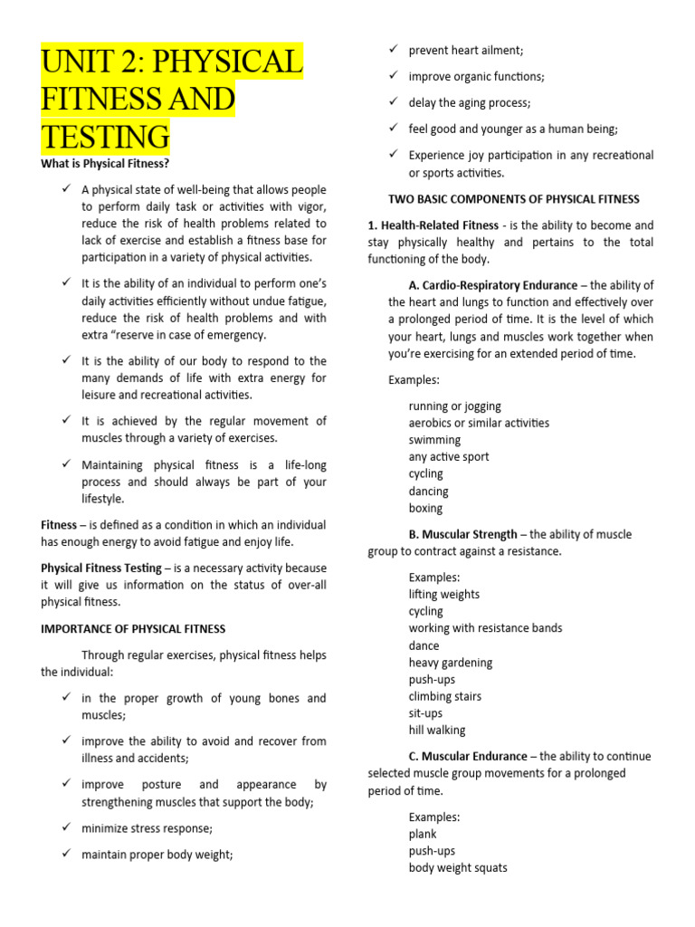 Pe Midterm 7 | PDF | Physical Fitness