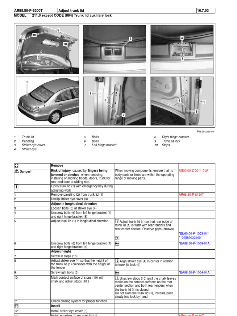 trunk lid | PDF | Trunk (Car) | Door