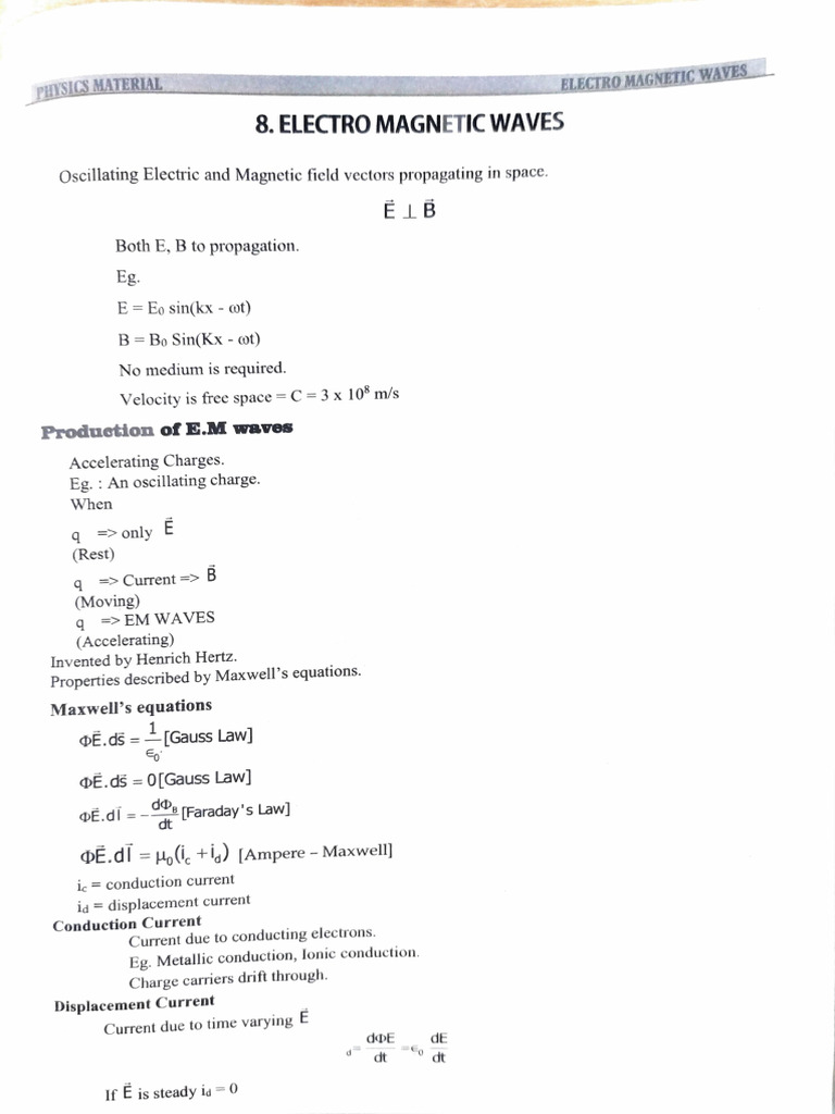 EMW Formulas | PDF | Waves | Voltage
