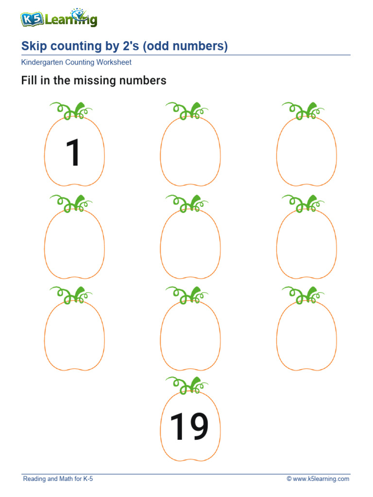 Kindergarten Skip Counting Worksheet | PDF