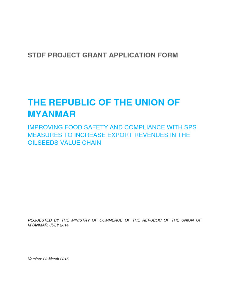 STDF PG 486 Application Oct-14 | PDF | Agriculture | Food Safety
