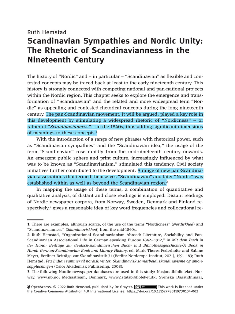 Hemstad-2022-Scandinavian Sympathies and Nordic Unity | PDF ...