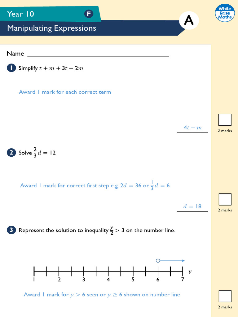 Year 10 Expression Manipulation Guide | PDF | Equations | Number Theory