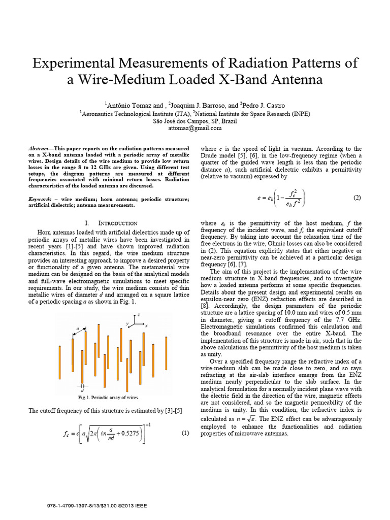 99 Added for review Experimental Measurements of Radiation Patterns of ...