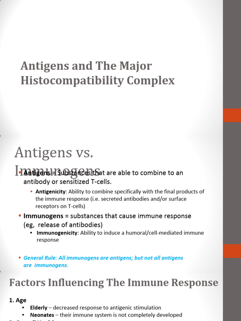IS3 - Antigens and The Major Histocompatibility Complex | PDF | Antigen | Mhc Class I