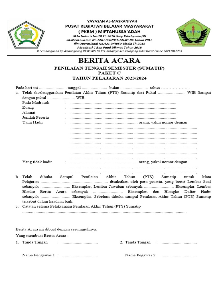 Berita Acara Pat | PDF