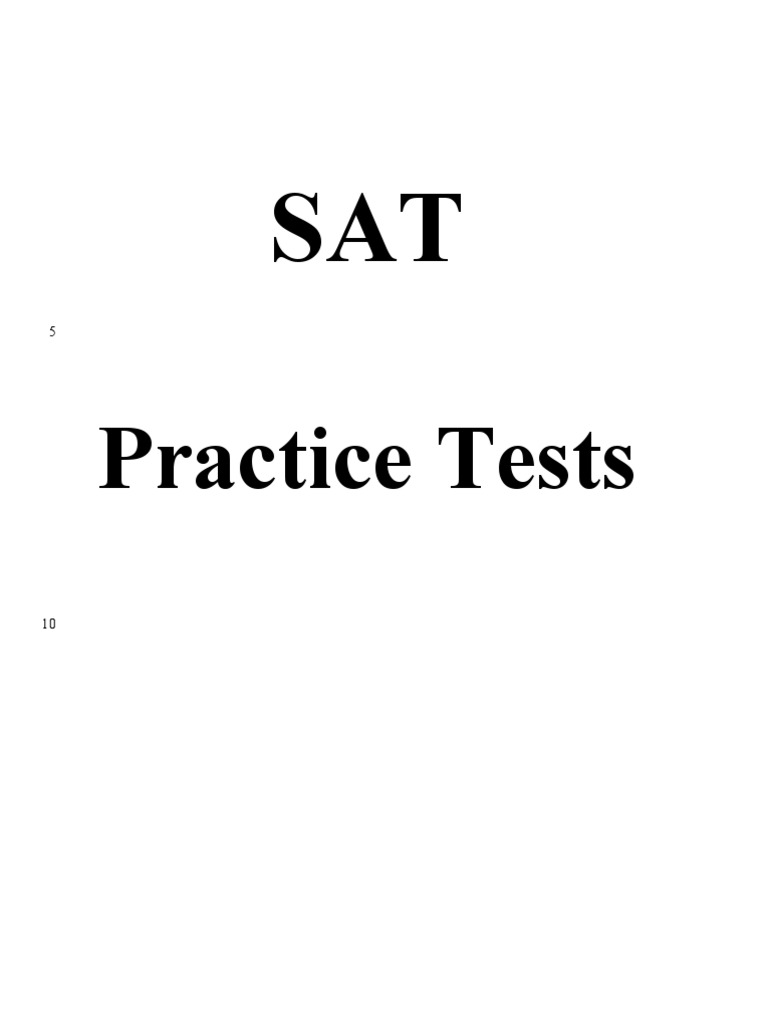 SAT Practice Tests Booklet | PDF | Intelligence | Dolphin