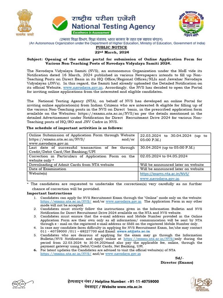 Public Notice For NVS Registration | PDF | Service Industries | Payments