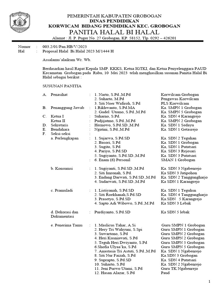 SK Pan Halal Bihalal 2023 | PDF