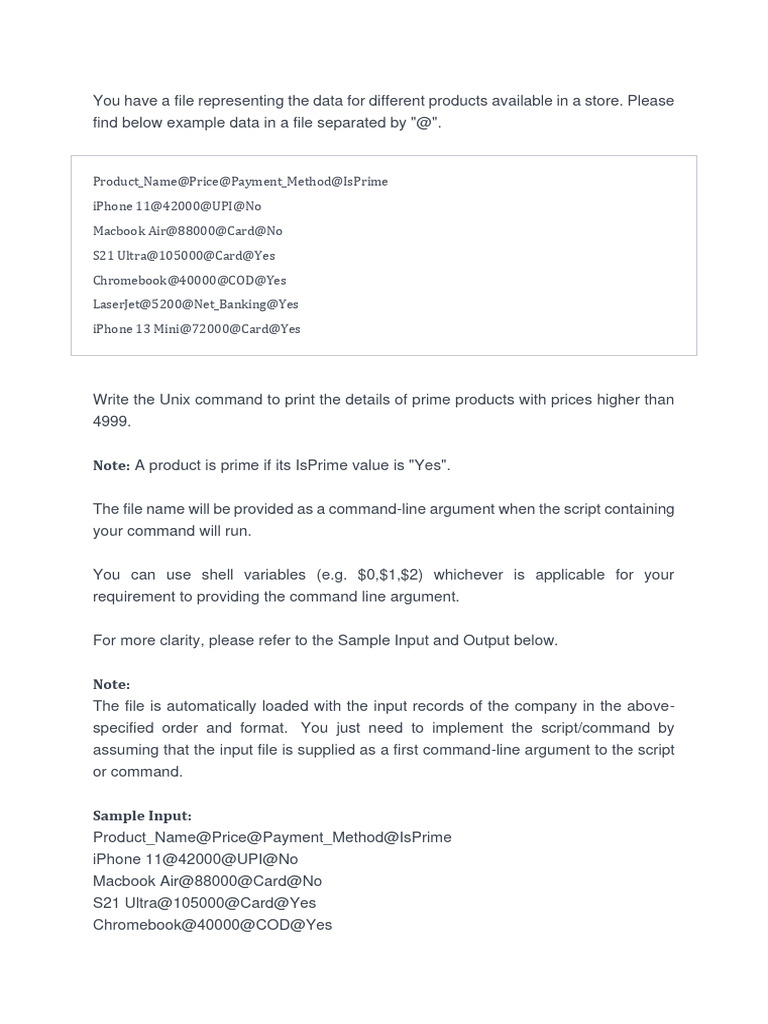 Unix Practice Stmts | Download Free PDF | Command Line Interface | Parameter (Computer Programming)