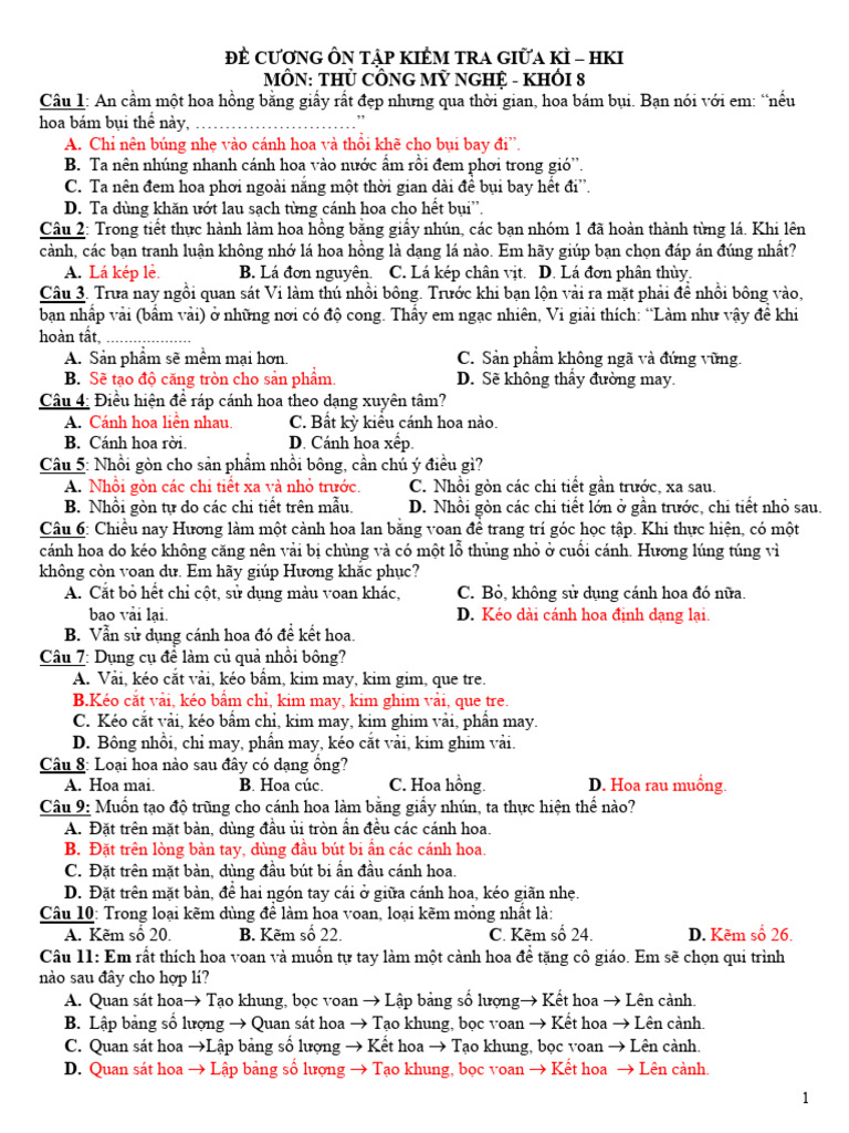 ĐỀ CƯƠNG TCMN 8 | PDF