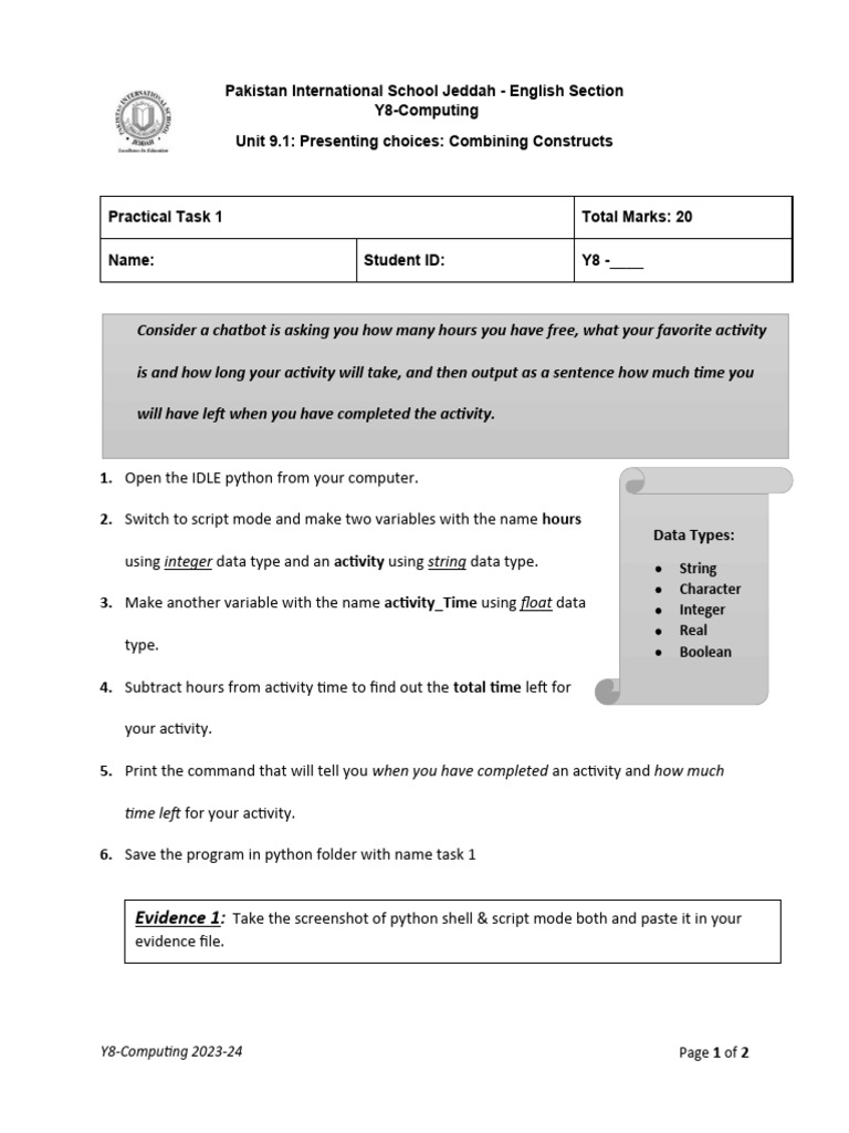 Practical 1 | PDF | Computer Program | Programming