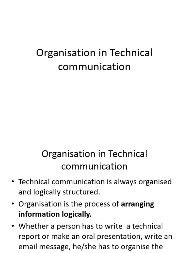 Organisation in Technical Communication | PDF | Fuel Cell | Communication