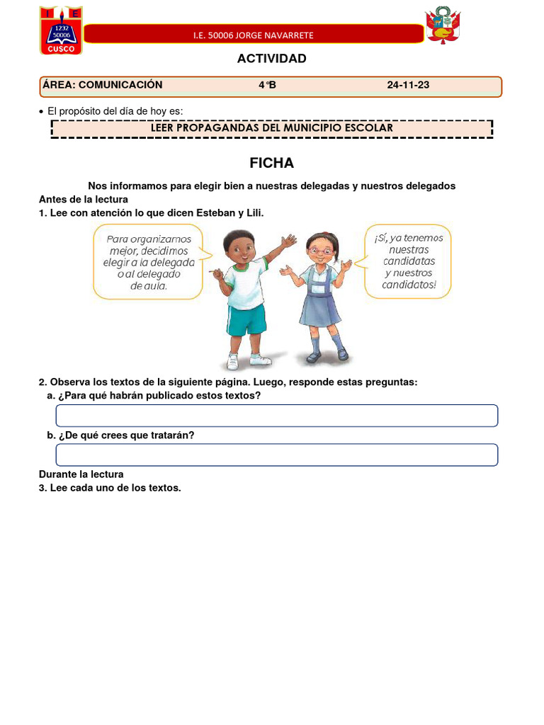Actividad Comu 24-11-23 | PDF