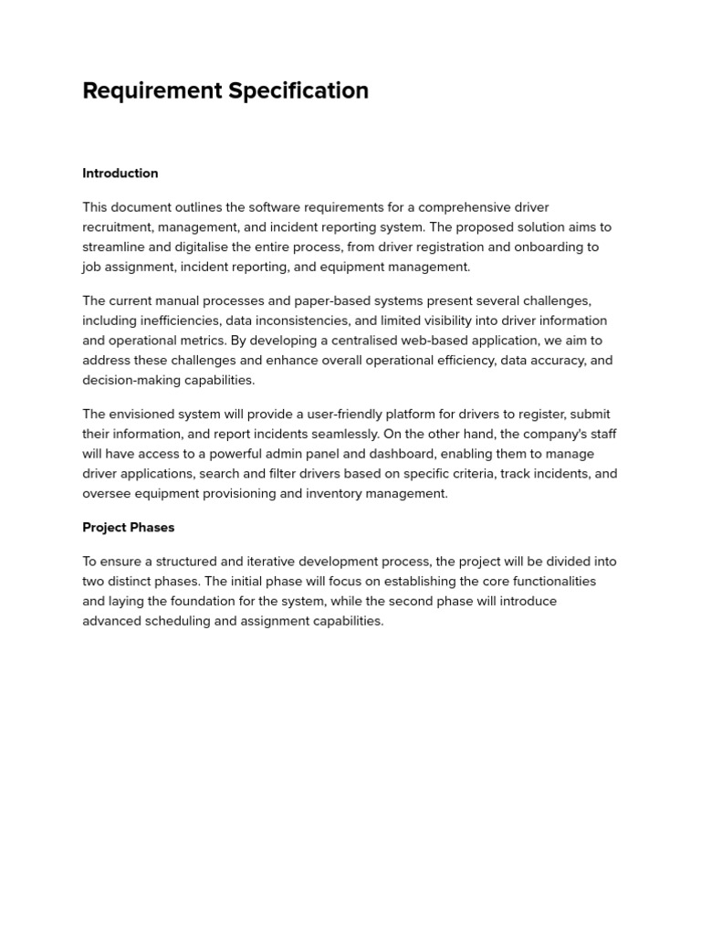 Requirement Specification (1) | PDF | Usability | User (Computing)