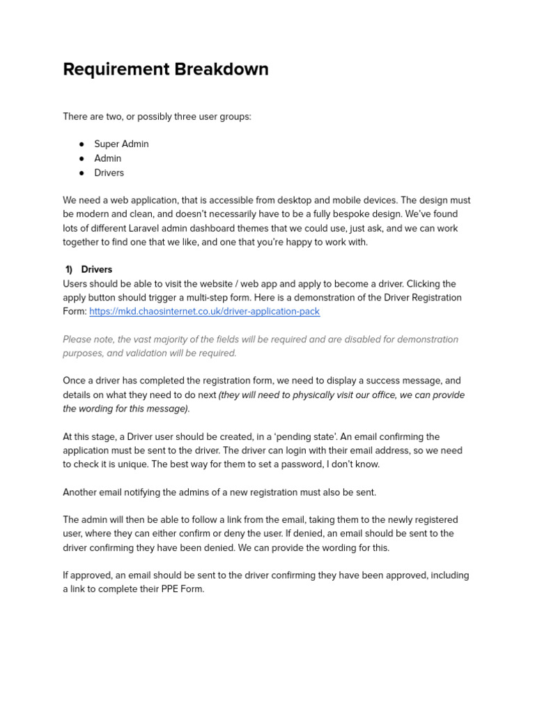 Requirement Breakdown | Download Free PDF | World Wide Web | Internet & Web