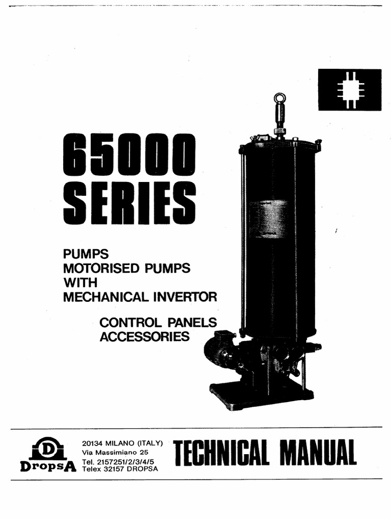 Dropsa 65000 Series Pumps Manual | PDF